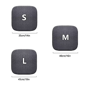 ZIBENE Stool Cushions Square 16 Inch, Seat Pads for Counter Stools, Dining Room Chair Cushions Non Slip Rubber Back, 4cm/1.6 in Thick Memory Foam Seat Cushion for Bar, Bistros, Café Dark Grey