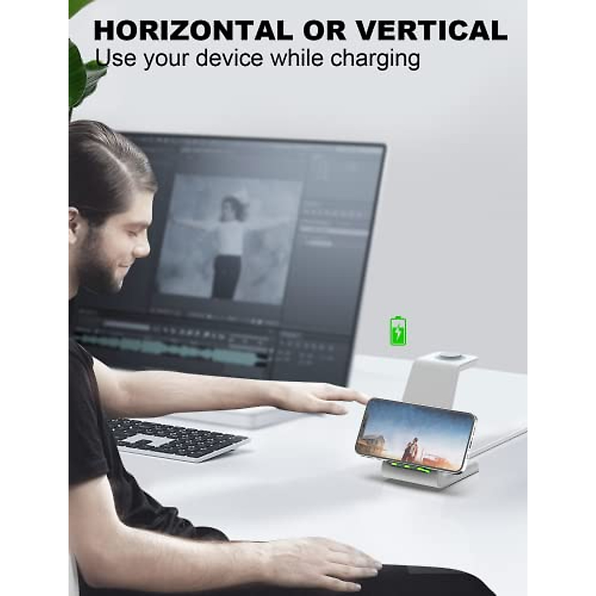 Wireless Charging Station for Apple, 3 in 1 Charging Stand for iPhone 14/13/12/11/X/8/SE Series, iWatch 7/6/SE/5/4/3/2, AirPods 3/Pro/2