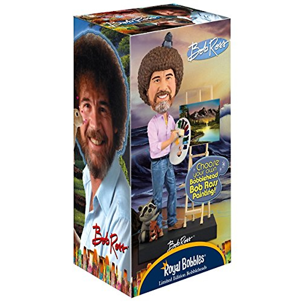 Royal Bobbles Bob Ross Bobblehead, Premium Polyresin Lifelike Figure, Unique Serial Number, Exquisite Detail
