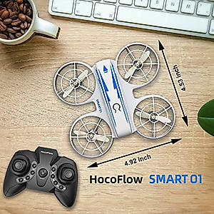 HocoFlow Mini Drone for Beginners Easy to Fly Remote Control Drones with Headless Mode Auto Hovering 3D Flips Stunt RC Quadcopter Plane Drone Gift