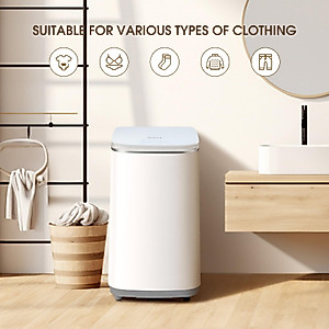 HAVA Portable Washing Machine, Small Washer 0.8 Cu. Ft. Capacity, Fully Automatic with 8 Wash Cycles, Touch Button & LED Display, Space Saving for Apartments, Dorms, and RVs