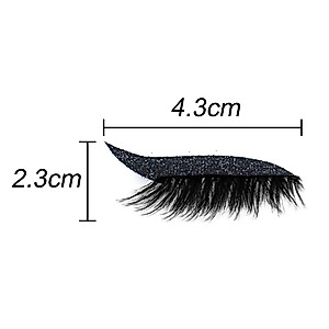 Eyelash Stickers Reusable Eyeliner and Eyelash Stickers 4 Pairs Reusable Eyelid And Eyelash Stickers Makeup Stickers Instant Outline Easy Quick Application -Women Make Up Eyeliner Stickers (Black)