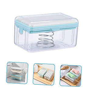 Cabilock 4pcs Soap Box Strip Holder Soap Dispenser Container Soap Case Soap Foam Maker Shower Soap Holder Dishwashing Liquid Dispenser Lip Gloss Holder Soap Dish Plastic Camping Travel