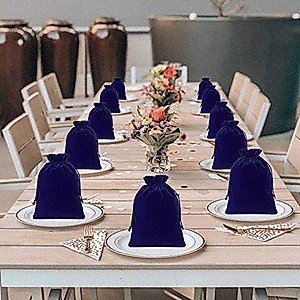 Lucky Monet 25/50/100PCS Velvet Drawstring Bags Jewelry Pouches for Christmas Birthday Party Wedding Favors Gift Candy Headphones Art and DIY Craft (50Pcs, Royal Blue, 5” x 7”)