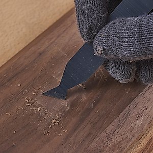 HERMIT TOOLS New Cabinet Scraper Cards asnd Cabinet Scraper Burnisher with 12 Piece Multi-Shaped Scraper Set Suitable for Various Small space and Small-Sized Tasks(HTCSCS13)