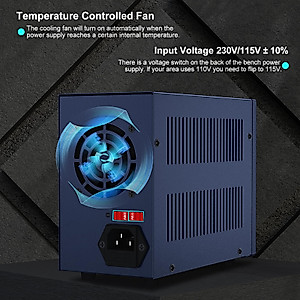 DC Power Supply Variable, Bench Power Supply with Encoder Adjustment Knob, Variable Power Supply with Memory Storage, Adjustable Power Supply with USB-A & Type-C Quick-Charge (0-32V 0-10A)