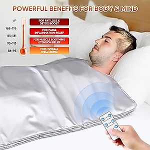 InLoveArts Far Infrared Sauna Blanket for Home Detoxification - Portable Infrared Sauna Silver, at Home Sauna Full Body Higher Dose Infrared Sauna Blanket, Relax Your Body and Mind