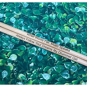 Drumsticks Set of Monogrammed Personalized Professional Grade Wooden Drumsticks