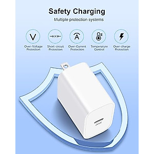 New iPad Charger USB C 10FT for iPad Pro 12.9, 11 inch, iPad Air 5th/4th, iPad 10th generation, Mini 6th, iPhone 15, Google Pixel, PD 20W Fast Charging USB-C Block and Long USBC to C Cable 2Pack