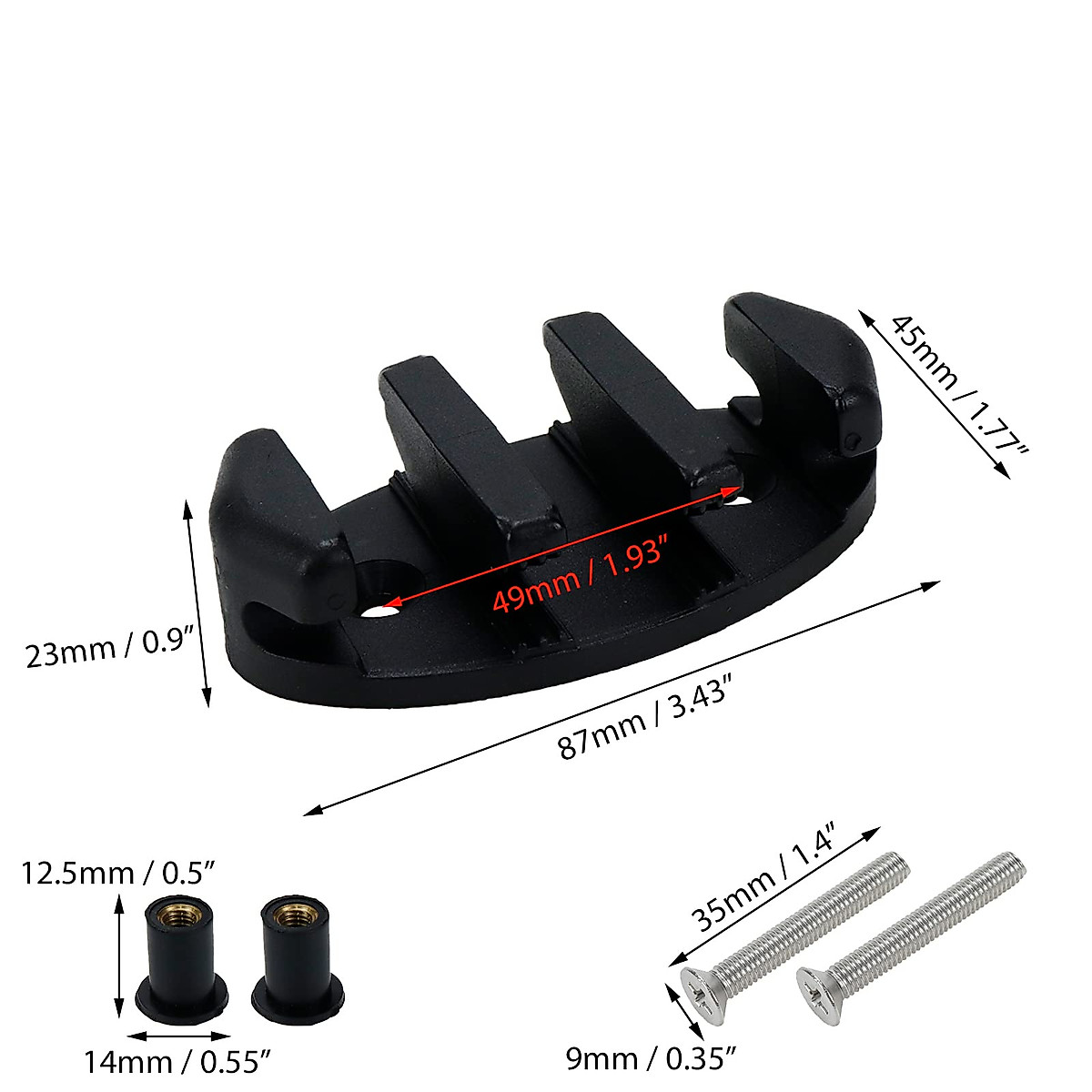 Coshar 4pcs Nylon Kayak Zigzag Anchor Cleat Set Kayak Rope Holder for Boat Secure Kayak Canoe Deck Rigging Accessories