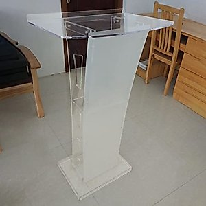 EESHHA Lectern Podium Stand Acrylic Lectern Podiums, Church Clear Pulpit Podium, Heavy-Duty Lecture Stand with Edge Stopper, Wedding Restaurant Lecterns Stand