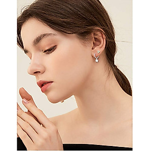 CiNily Tiny Triangle Opal Stud Earrings, 14K Yellow Gold Plated Hypoallergenic Small Gold Earrings for Women Cartilage Jewelry