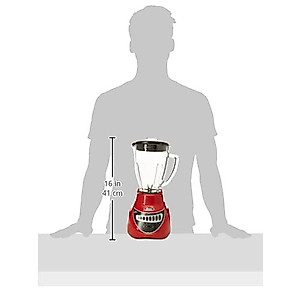 Oster BLSTEG7805R Glass Jar Blender, 220 Volts (Not for USA), 12 Speed 6-Cup, Red