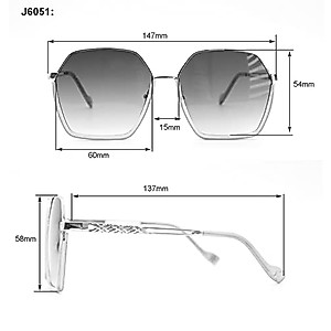 Jessica Simpson J6051 Retro Women's Metal Hexagonal Sunglasses with 100% UV Protection. Glam Gifts for Her, 60 mm, Gold & Brown