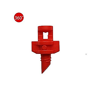 Greenhouse Micro Drip Irrigation 50Pcs 90/180/360 Degree Refraction Spray Nozzle Garden Greenhouse Irrigation System Atomizing Nozzle (Color : 360 Degree)