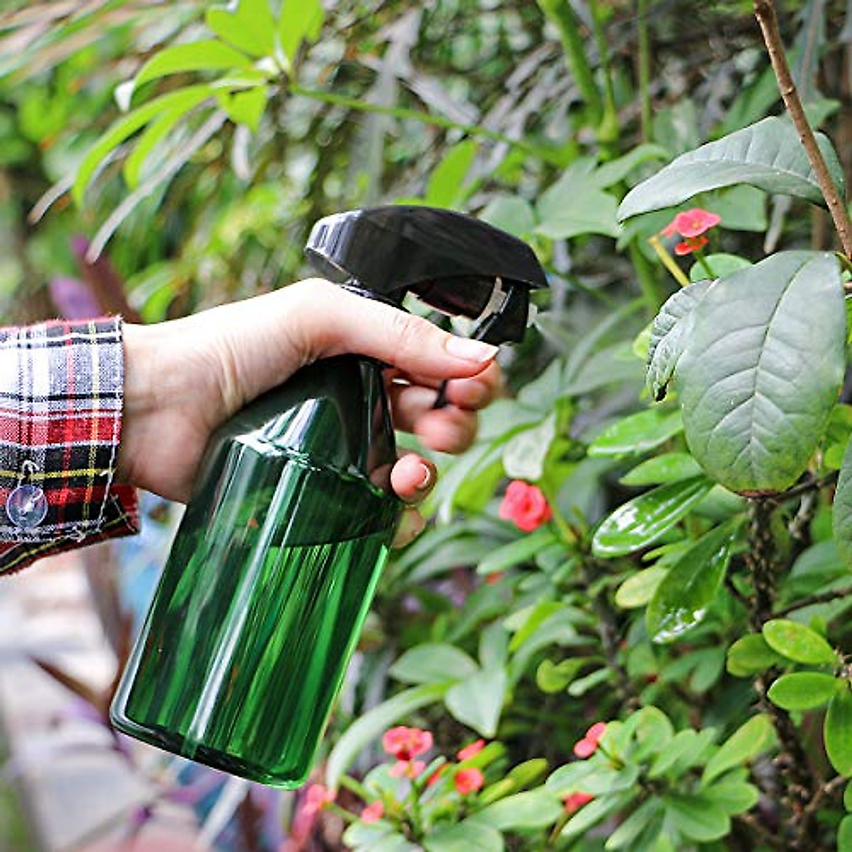 Yebeauty Plant Mister Spray Bottle, 2Pcs 10oz Fine Mist Plant Atomizer Watering Sprayer Bottle for Gardening Cleaning Solution with Top Pump Trigger Water, Green