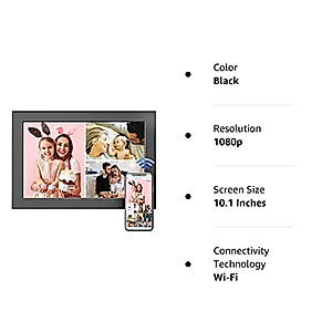 10.1-Inch Digital Photo Frame WiFi Digital Picture Frame - Fullja Photo Album, Full Function, 16GB, 1080P, HD Touch Screen, Instantly Share Photos/Videos via VPhoto APP, Email, Unlimited Could Storage
