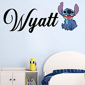 Stich Personalized Name Nursery Wall Decal Vinyl Sticker | Multiple Font Options | Custom Kids Room Décor | Bedside Decals | Children’s Room | Car | Laptop