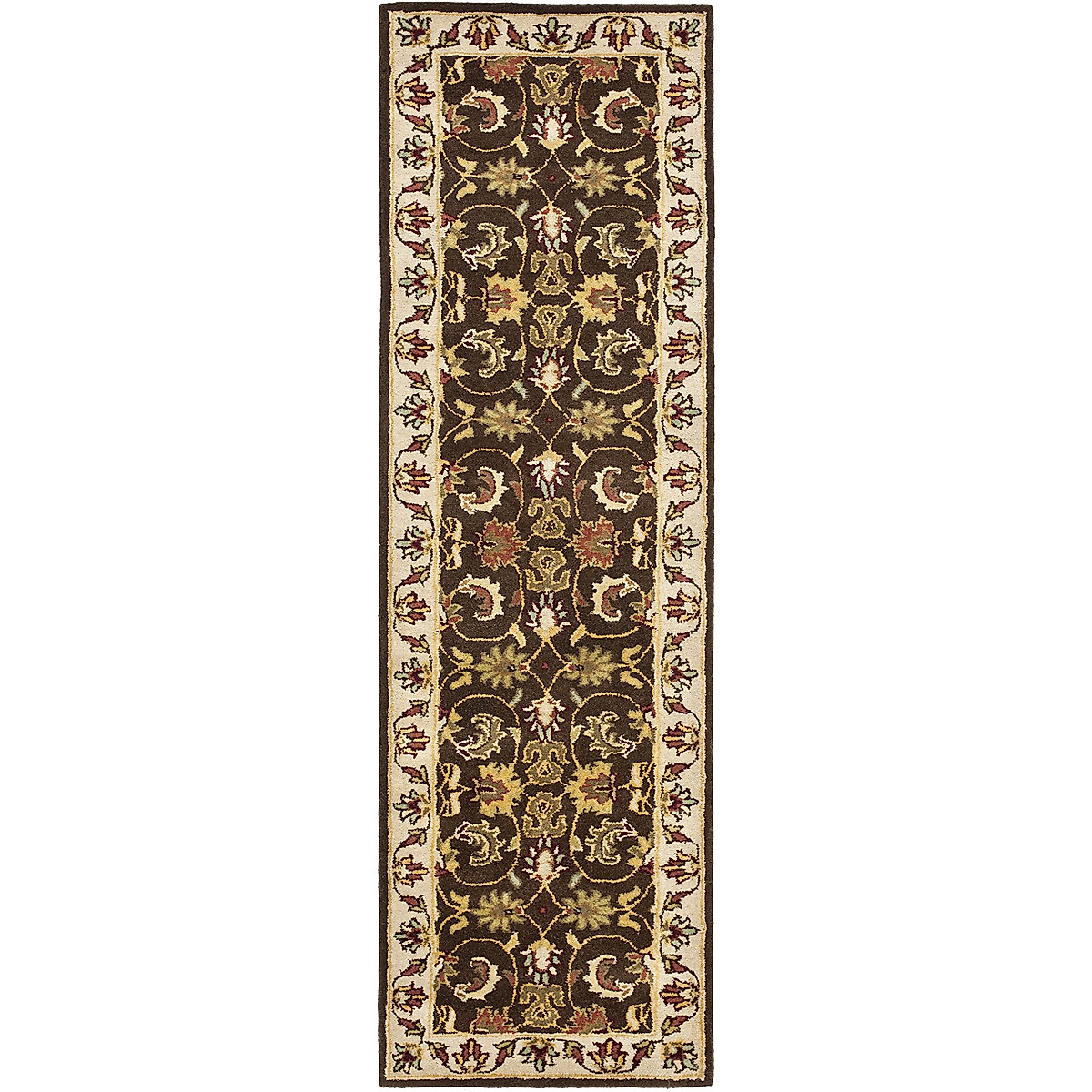 SAFAVIEH Heritage Collection Runner Rug - 2'3" x 8', Brown & Beige, Handmade Traditional Oriental Wool, Ideal for High Traffic Areas in Living Room, Bedroom (HG818A)