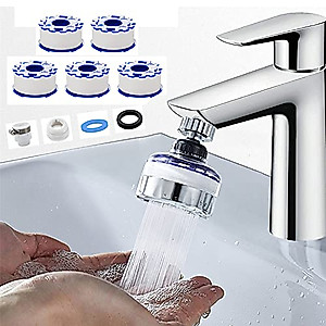 Sink Water Filter, 360° Rotating Bathroom Sink Filter, Kitchen Bathroom Universal Sink Water Filter Faucet-Removes Chlorine Fluoride Heavy Metals
