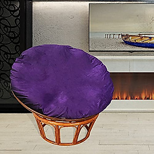 Papasan Cushion Cover Only, Indoor Dutch Velvet Smooth Soft Zippered Slipcover for Papasan Round Egg Chair Cushion,Machine Washable Unfading with Attached 8 Pairs Straps(Fits 43-48in Round Cushion)