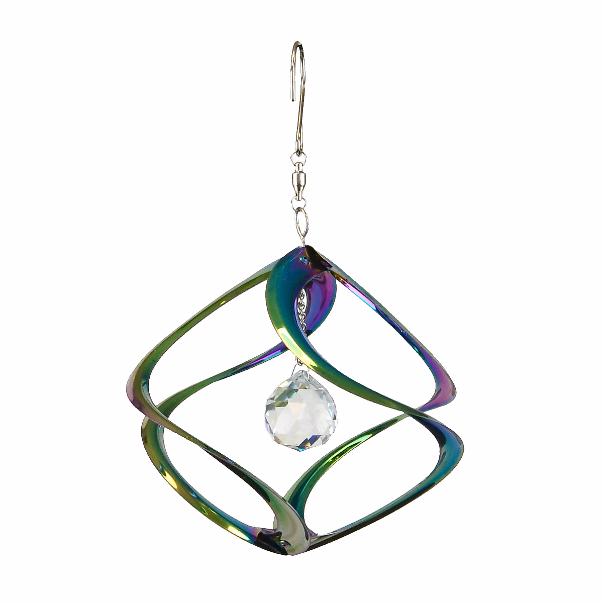 Red Carpet Studios Indoor/Outdoor 3-Dimensonal Garden Decor Small Cosmix Wind Spinner, 11-Inch, Rainbow - Crystal