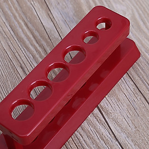 Plastic Test Tube Rack,1pc Test Tube Holder 6 Holes Laboratory Test Tube Rack Holder Red Stand Burette Stand Shelf for Test Tubes