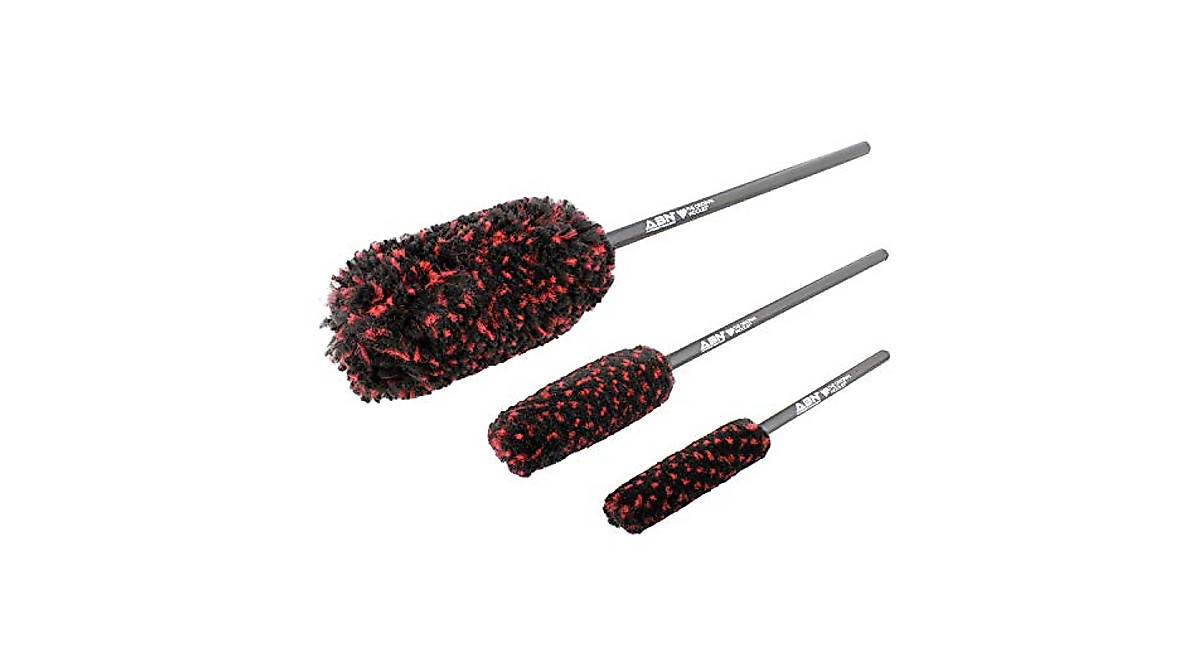 ABN Car Wheel Rim Cleaning Kit - 3 Brushes for Detail