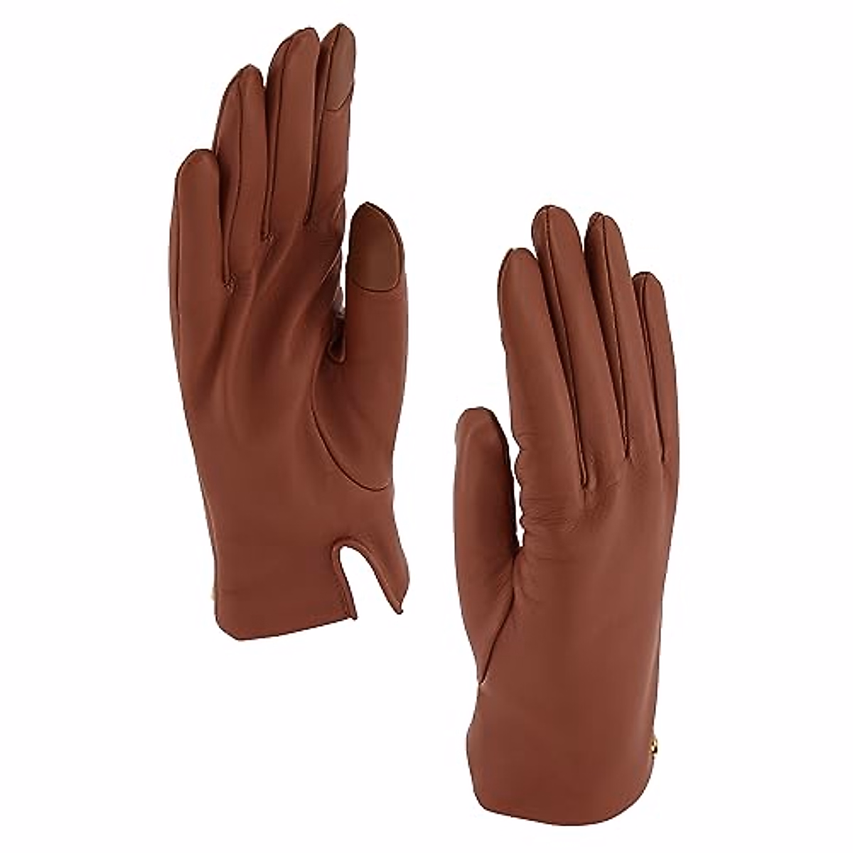 Coach Women's Sculpted C Short Glove, Saddle, 6.5