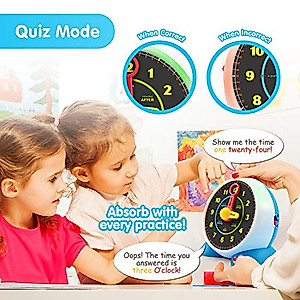 BEST LEARNING Learning Clock - Educational Talking Learn to Tell Time Teaching Light-Up Toy with Quiz and Music Sleep Mode - Toddlers & Kids Ages 3, 4, 5, 6 Years Old Boy and Girl Gift Present