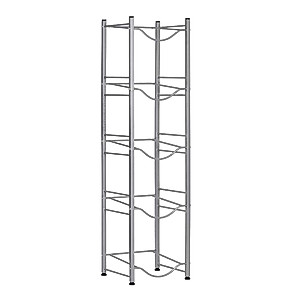 HAITRAL Water Gallon Jug Holder, 5 Tiers Heavy Duty Water Bottle Buddy Display Rack, Silver