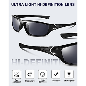 TOODOO 3 Pairs Sport Polarized Sunglasses for Cycling Driving Fishing TAC Lens Sunglasses for Men Women Youth Baseball Running Golf Motorcycle