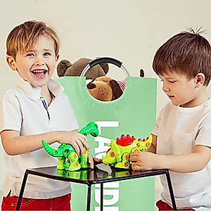 Odonata Large Laundry Basket(7 Colors),Collapsible Fabric Hamper,Tall Foldable Clothes Baskets,Easy Carry Bags, Folding Washing Bin,Hampers for Kids Bedroom,College Dorms.(Light Green,115L)