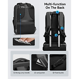 Muzee Business Backpack for Men,Waterproof and Travel Laptop Backpack with USB Charging, Fits 17 Inch Laptop and Tech Gear