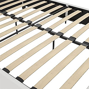 DHP Dakota Upholstered Platform Bed with Diamond Button Tufted Headboard and Footboard, No Box Spring Needed, Full, White Faux Leather