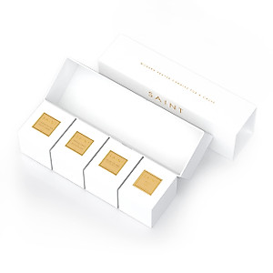 SAINT The Special Edition Collection Votive Candles, Soy Coconut Scented Candle Set with Holy Oil and Prayer Coin, Aromatherapy Soy Candles, 4 18-Hour Long Burning Candles, Holiday Gift-Ready Box