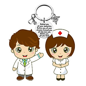 FEELMEM NP Graduation Gift NP Nurse Practitioner Gift NP Keychain Behind You All Your Memories Before You All Your Dreams Inspirational Gift for Nurse Practitioner Graduates (NP)