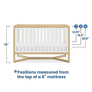 Delta Children Tribeca 4-in-1 Baby Convertible Crib + Simmons Kids Quiet Nights Crib and Toddler Mattress Made from Recycled Water Bottles/GREENGUARD Gold Certified [Bundle], Bianca White/Natural