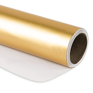 RUSPEPA Gold Metallic Wrapping Paper-81.5 Sq Ft-Solid Color Paper Perfect for Wedding,Birthday,Christmas,Baby Show -30Inch X 32.8Feet
