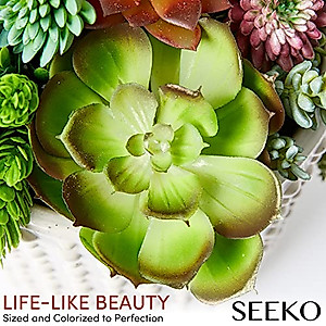 Seeko Artificial Succulents (14 Pack) - Premium Succulent Plants Artificial - Realistic Unpotted Textured Fake Succulents Decor for DIY - Fake Plants