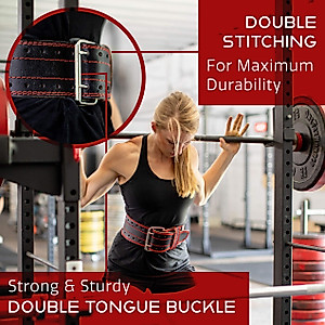 Dark Iron Fitness Black Weight Lifting Belt - Small - Men & Women - All Leather Gym Belts - Weightlifting, Powerlifting, Strength Training, Squat, Deadlift Workout Up to 600 Lbs