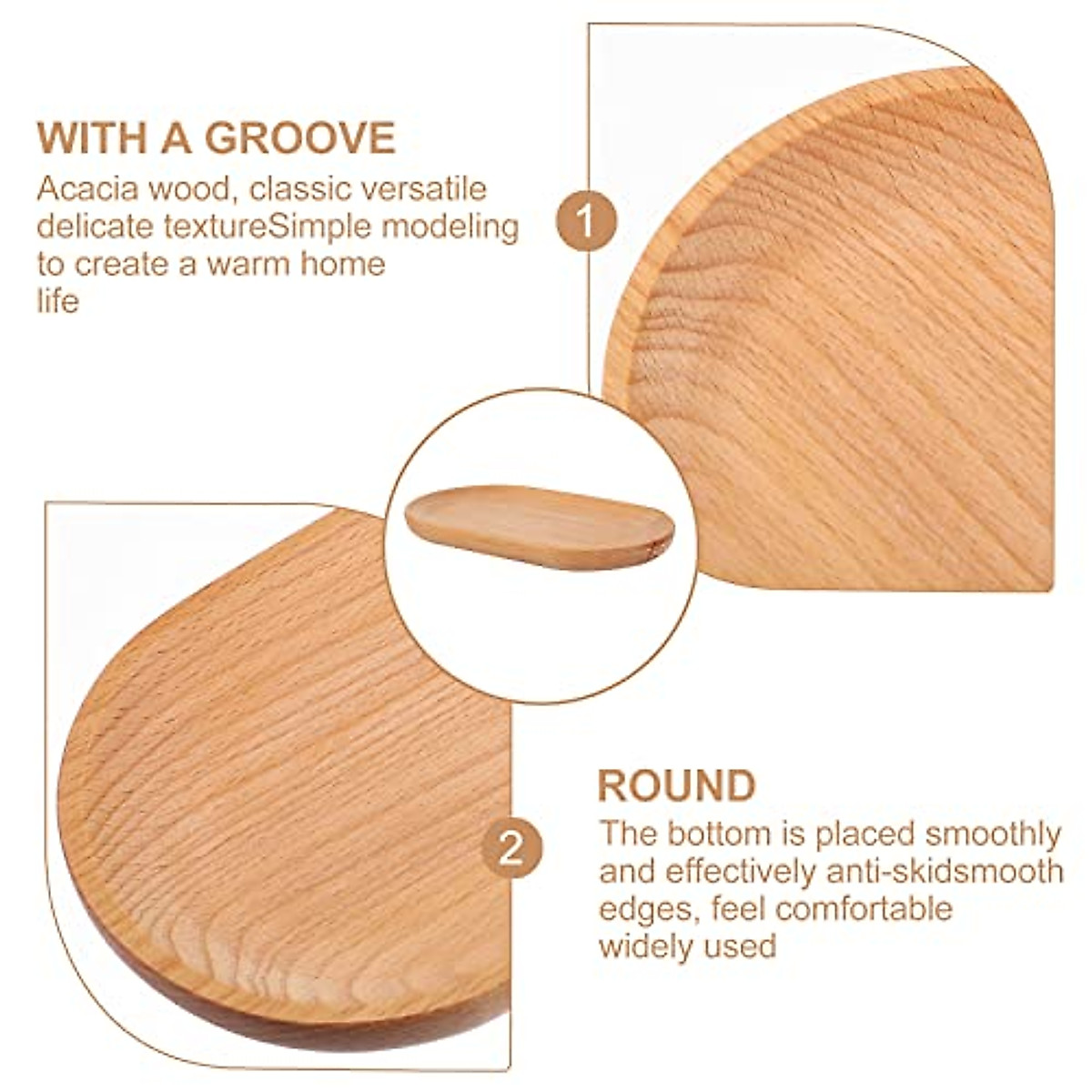 Oval Wood Tray Serving Platter: Small Wood Tray Party Wooden Plate for Display Dessert Cupcake Fruit Snacks Appetizer Sushi Food Jewelery