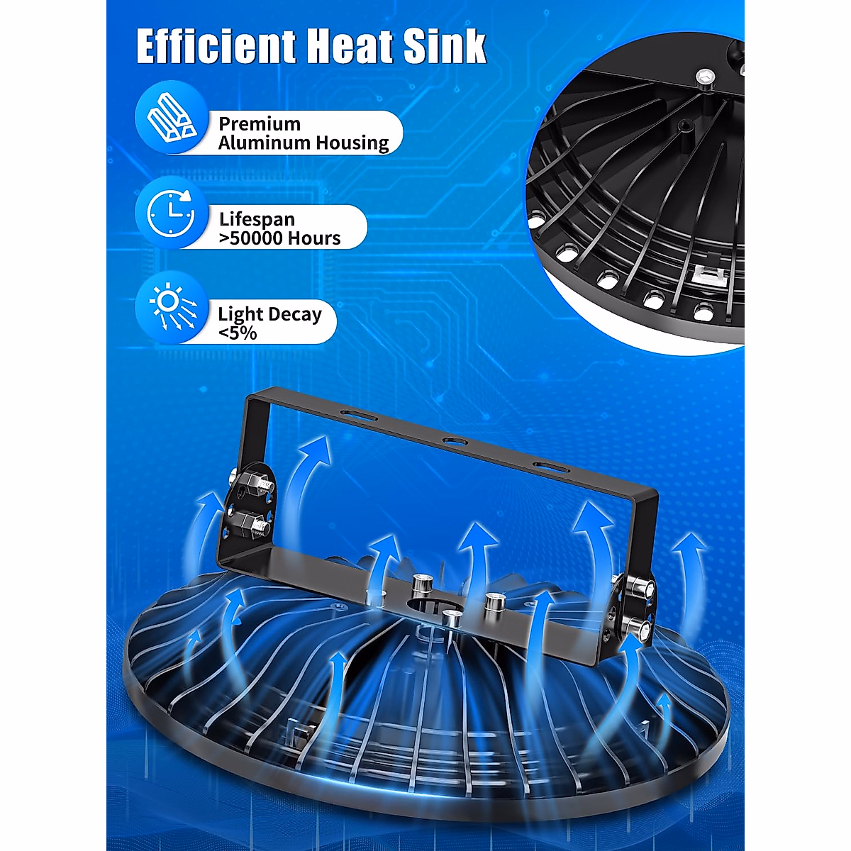 UFO LED High Bay Lights 100W 10 Packs,Super Bright 10000LM High Bay LED Shop Lights,6500K Daylight High Bay LED Lights,Waterproof High Bay Lighting,LED High Bay Light for Factory Warehouse Workshop