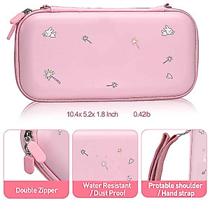 GUTIAL Accessories Kit for Nintendo Switch - Pink Cute Accessories Bundle Girly Style Pack for girls with Travel Carrying Case and Dockable Cover Case, Screen Protector, kawaii Stand, Thumb Grips