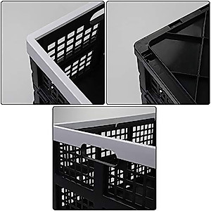 CadineUS 3 Packs 32 Quart Folding Collapsible Crates, Folding Storage Bin