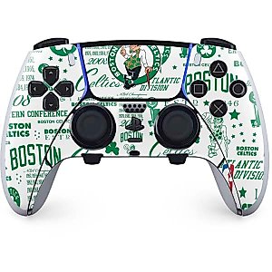 Skinit Gaming Decal Skin Compatible with PS5 DualSense Edge Pro Controller - Officially Licensed NBA Boston Celtics Historic Blast Design