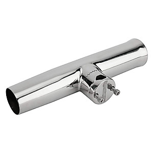 YaeMarine 4Pcs Boat Fishing Rod Holder Stainless Tournament Style Clamp on Fishing Rod Holder for Rails 1" to 1-1/4" Rail Mount Rod Holder