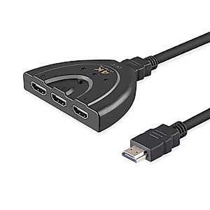 HDMI Splitter – Advanced 3 in 1 Out HDMI Splitter – 3-Port HDMI Adapter with HDMI Cable – HDMI Switcher for 4K, 1080P, 3D Devices – Excellent Signal Transfer – Compatible with HDTV, Game Consoles, PC