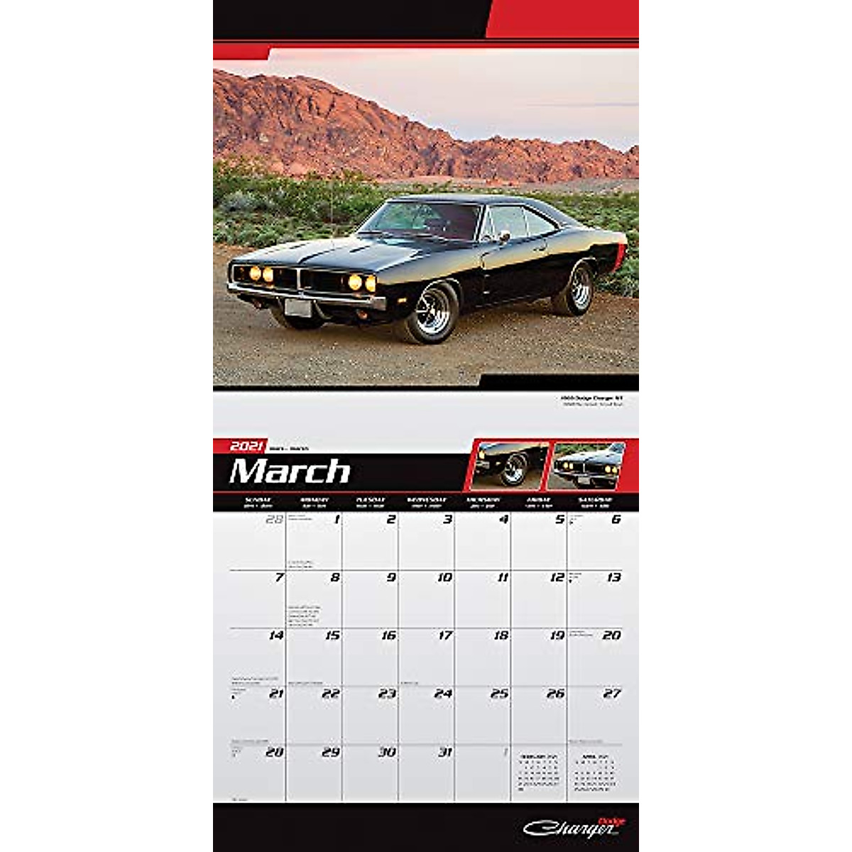 Dodge Charger 2021 Calendar: Foil Stamped Cover