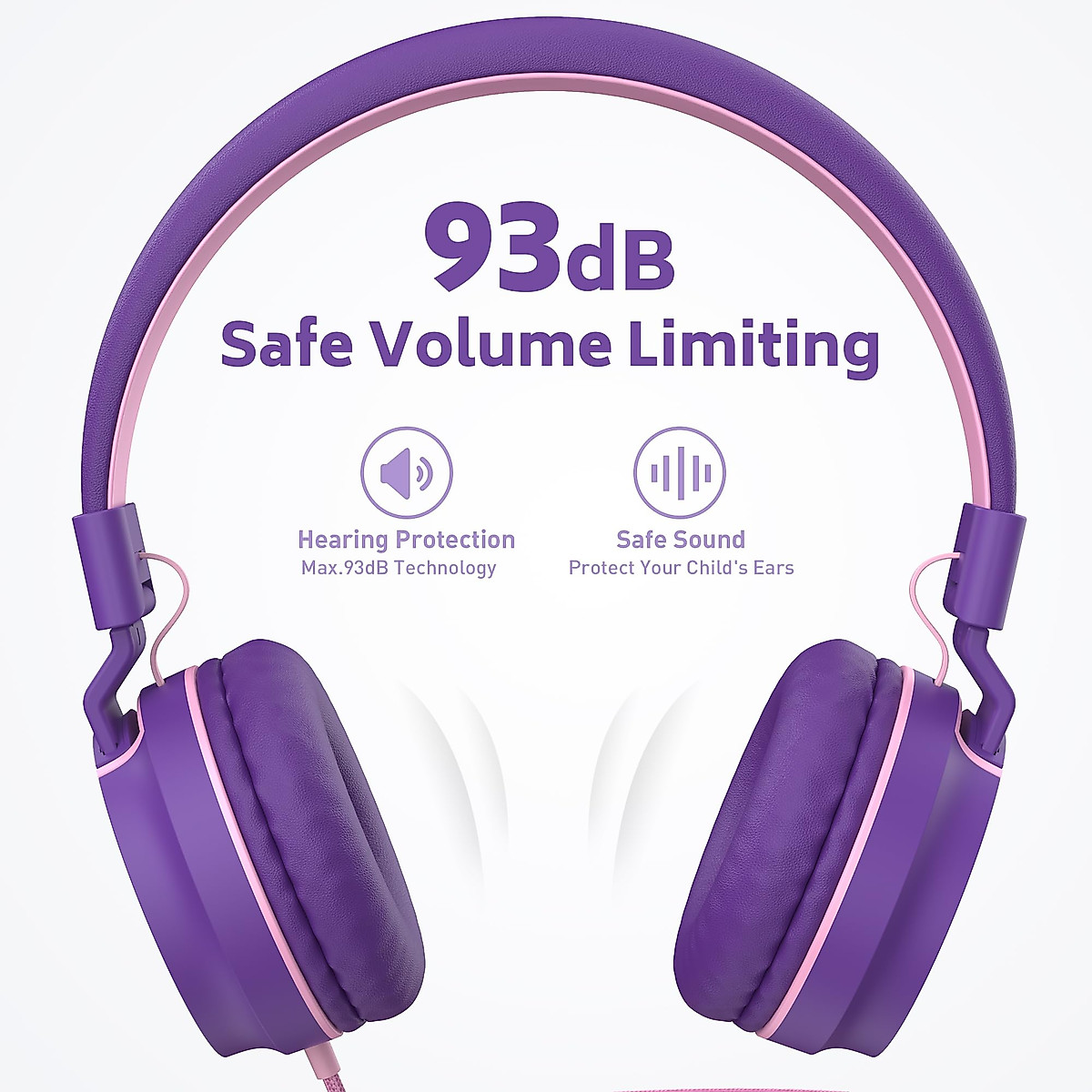 AILIHEN Bulk Classroom Student Headphones (5 Pack) for K-12 School Class Sets Teens with 93dB Volume Limited Wired Foldable Headset for Online Study Library Computer Testing Centers (Blue Green)